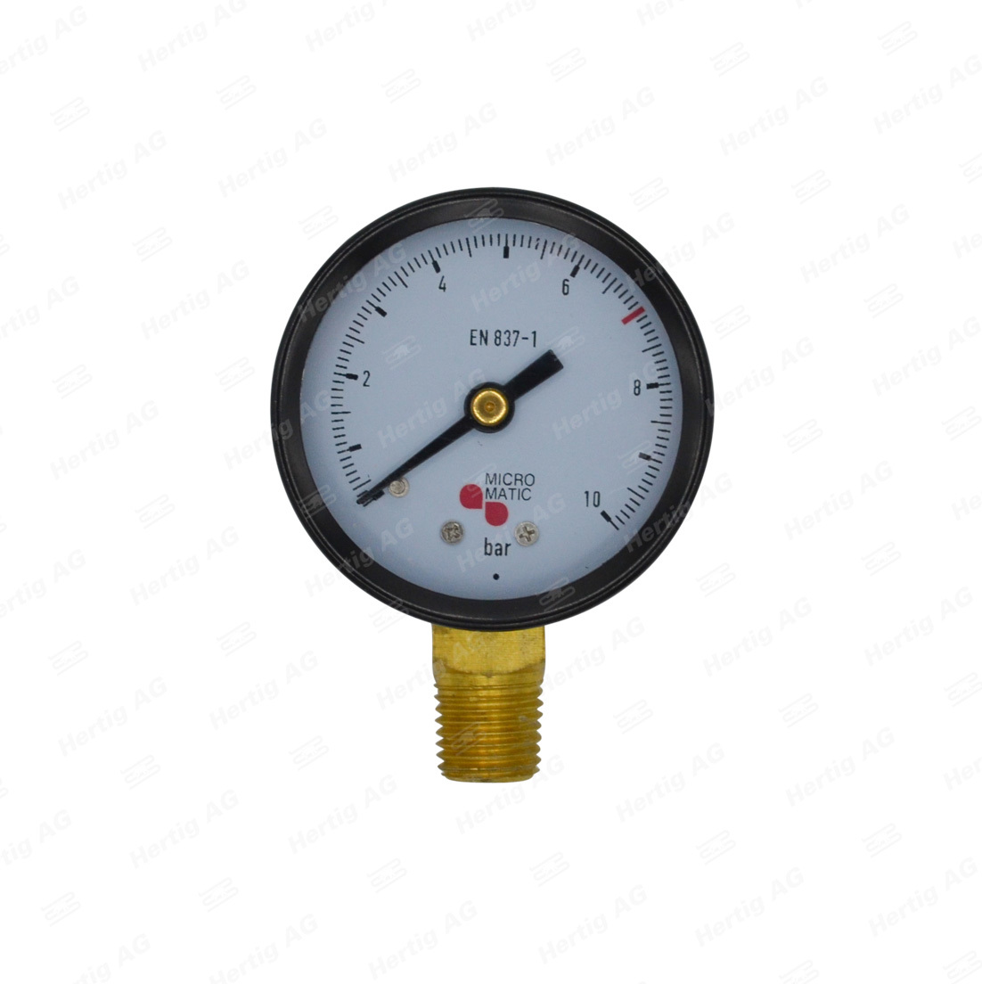 Arbeits-Manometer 0-10/7 bar, D.50mm Hertig AG